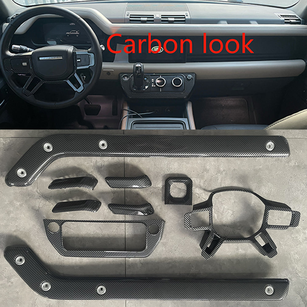 Carbon look interior trim kit for Land Rover Defender L663 90 110 130 ...