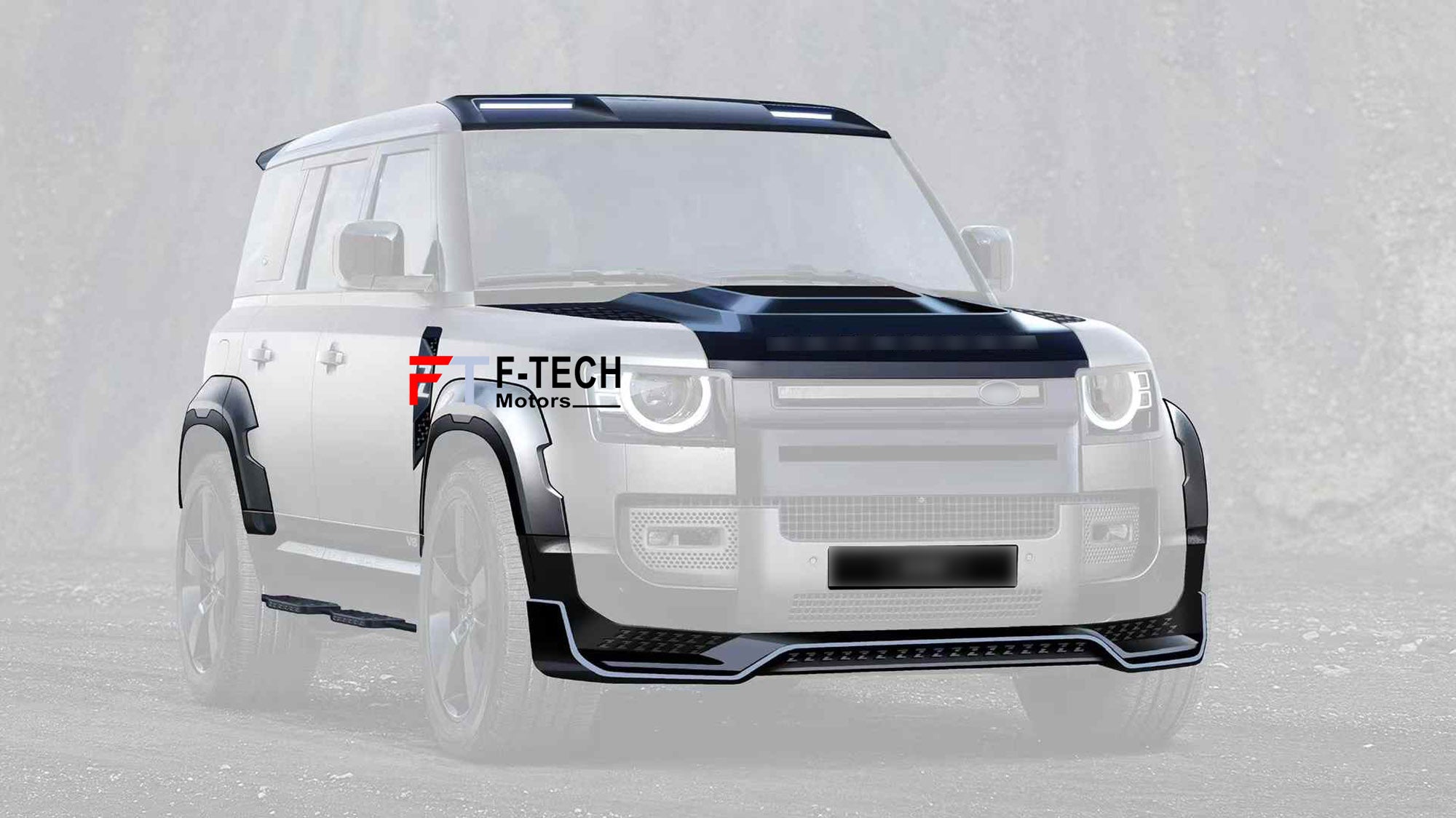 Wide body kit for Land Rover Defender L663 110 2020+ Front Lip Hood Fe ...